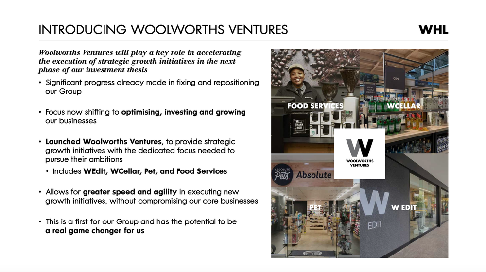 Woolworths launches Woolworths Ventures